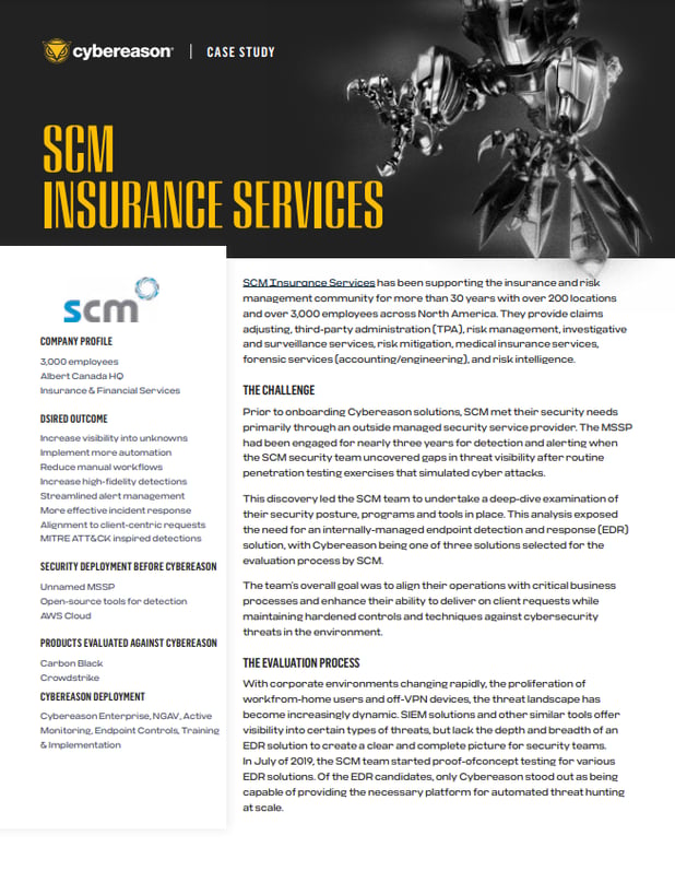Case Study: SCM Insurance Services Finds True Partnership Cybereason ...