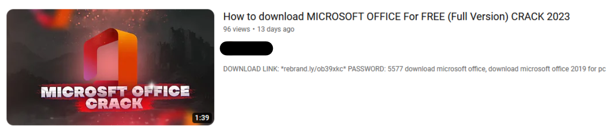 From Cracked to Hacked: Malware Spread via YouTube Videos