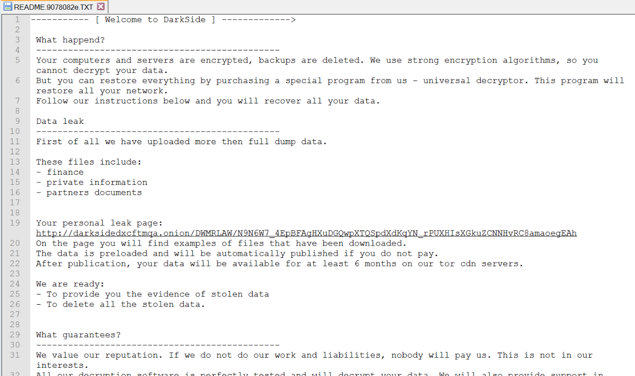 Cybereason vs. DarkSide Ransomware